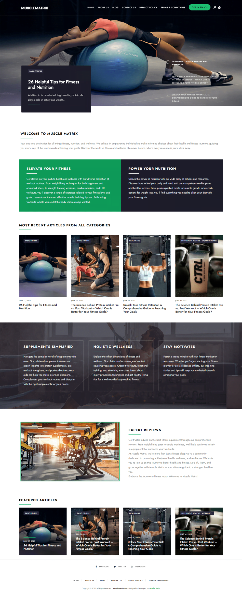 Muscle Matrix Fitness Solutions | Developed by Arefin Babu